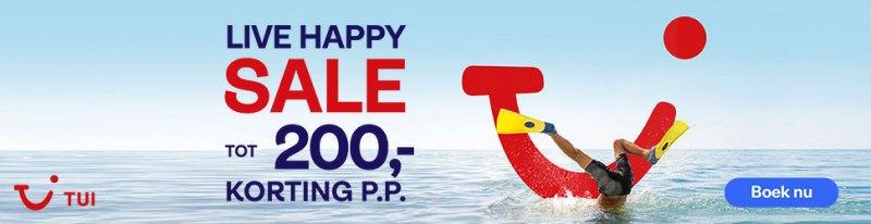 TUI Live Happy Sale | Tot €200,- korting per persoon!